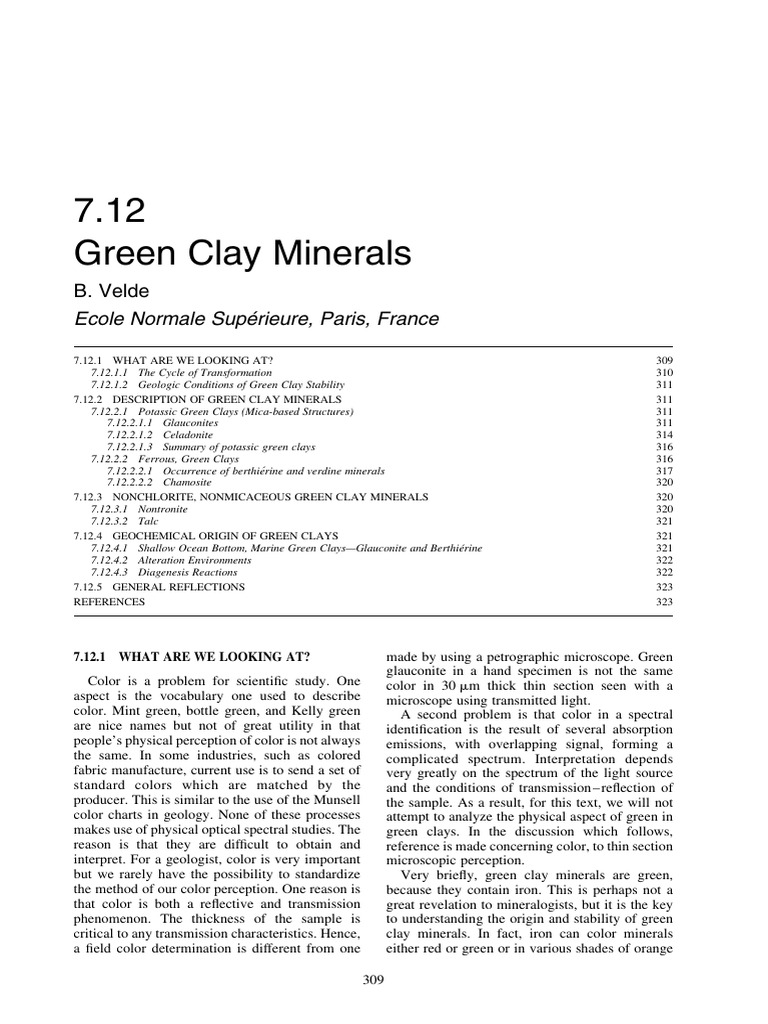 Green Clay Minerals: Formation and Types | PDF | Minerals | Weathering
