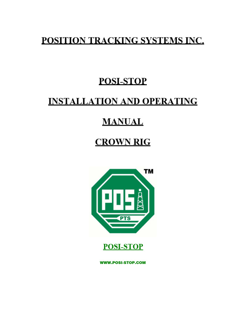 Posi-Stop Crown Rig Manual | PDF | Electrical Connector | Electric ...