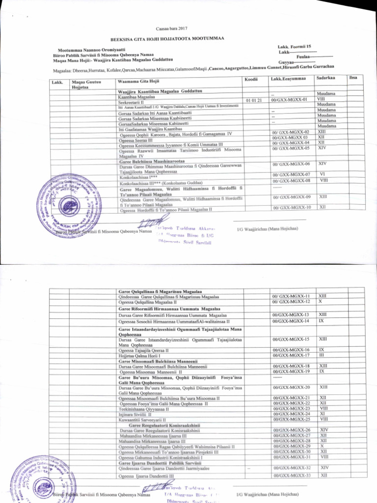 Caasaa Waajjira Kantiibaa Magaalaa Guddattuu 12 | PDF