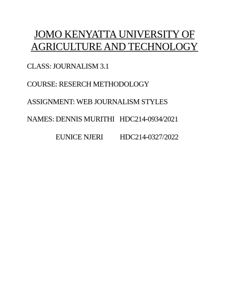 Jomo Kenyatta University of Agriculture and Technology | PDF | Social ...