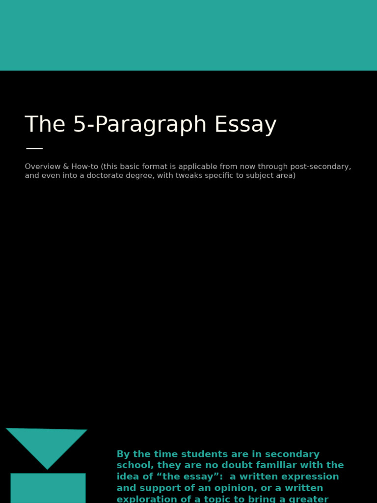 The 5-Paragraph Essay (Literature Focused) | PDF | Argument | Essays