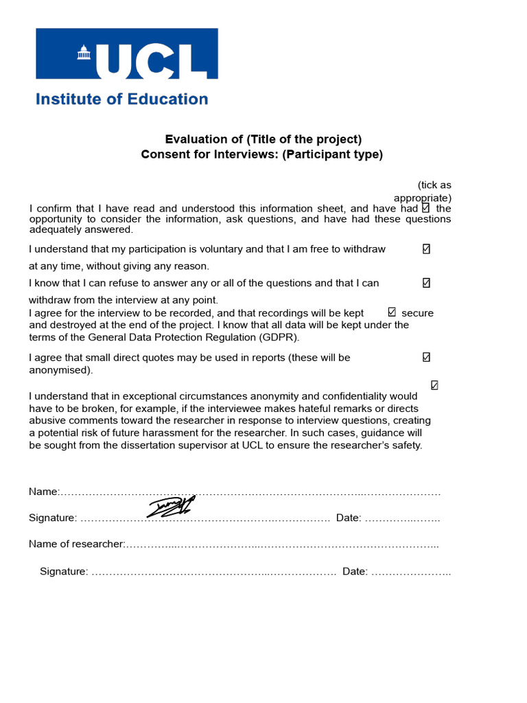 Interview Consent Form Template | PDF