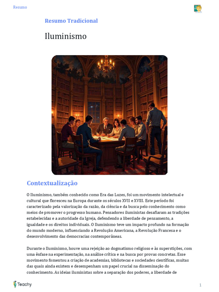Iluminismo Resumo Tradicional | PDF | Iluminismo | Science