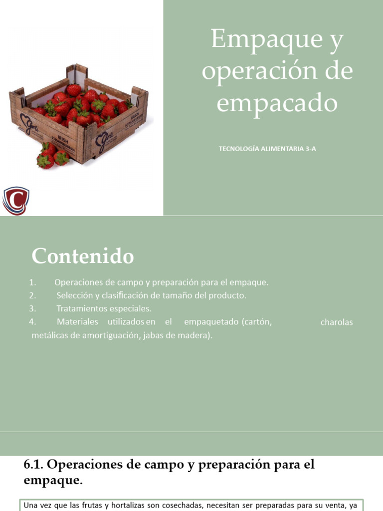 Empaque Y Clasificación De Alimentos Pdf