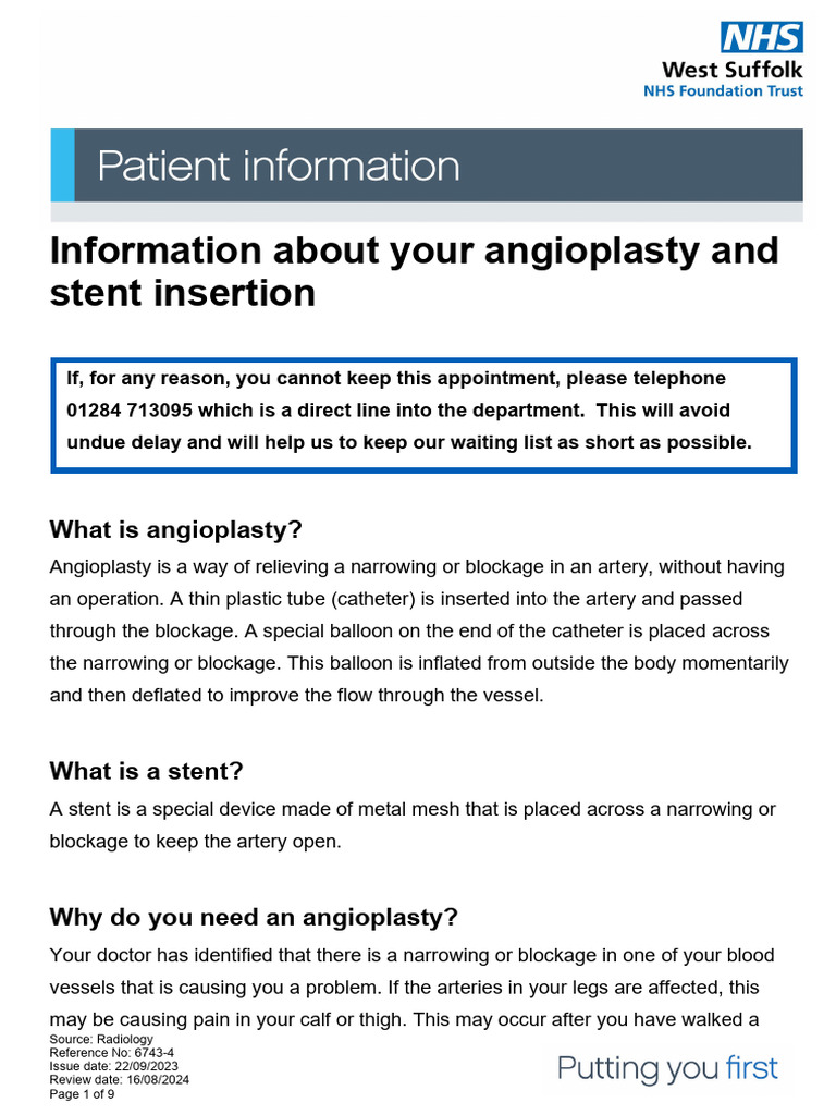 6743 1 Angioplasty | PDF | Interventional Radiology | Radiology