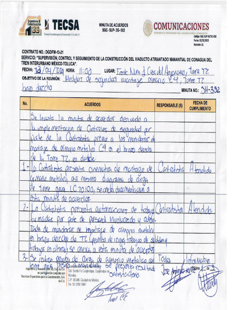 Minuta SH-332-Medidas de Seguridad Montajes de Armario C4, T2. | PDF