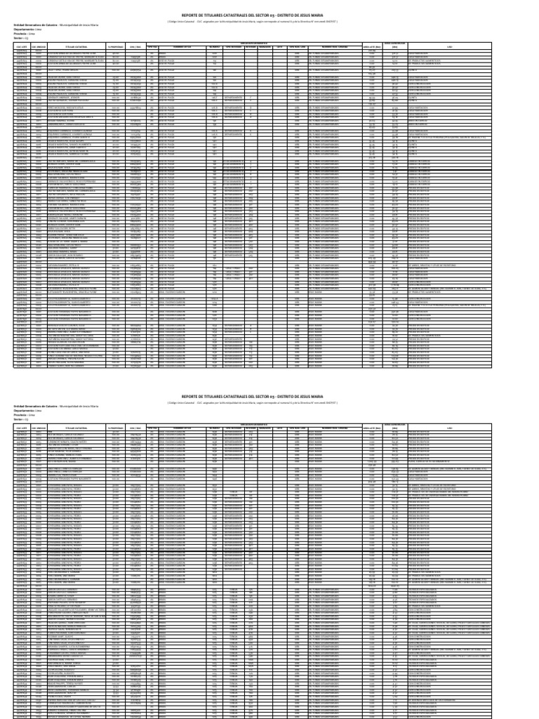 Padron de Titulares Catastrales Sector 03 Compressed | PDF