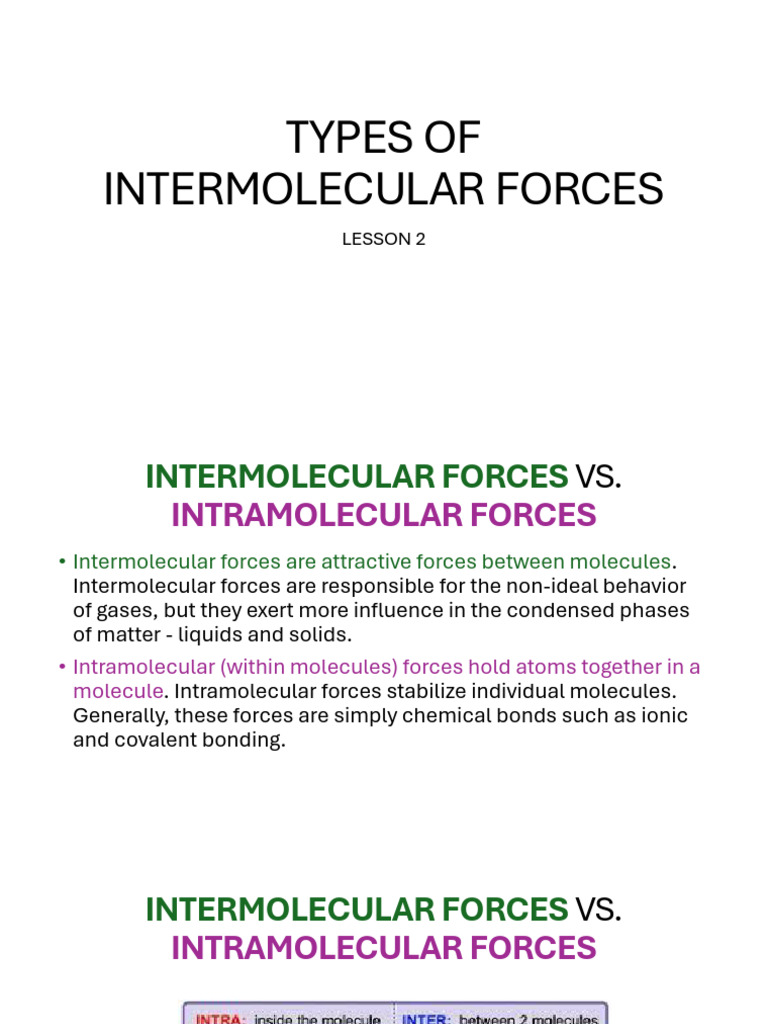 L2 Types of Intermolecular Forces | PDF | Intermolecular Force ...