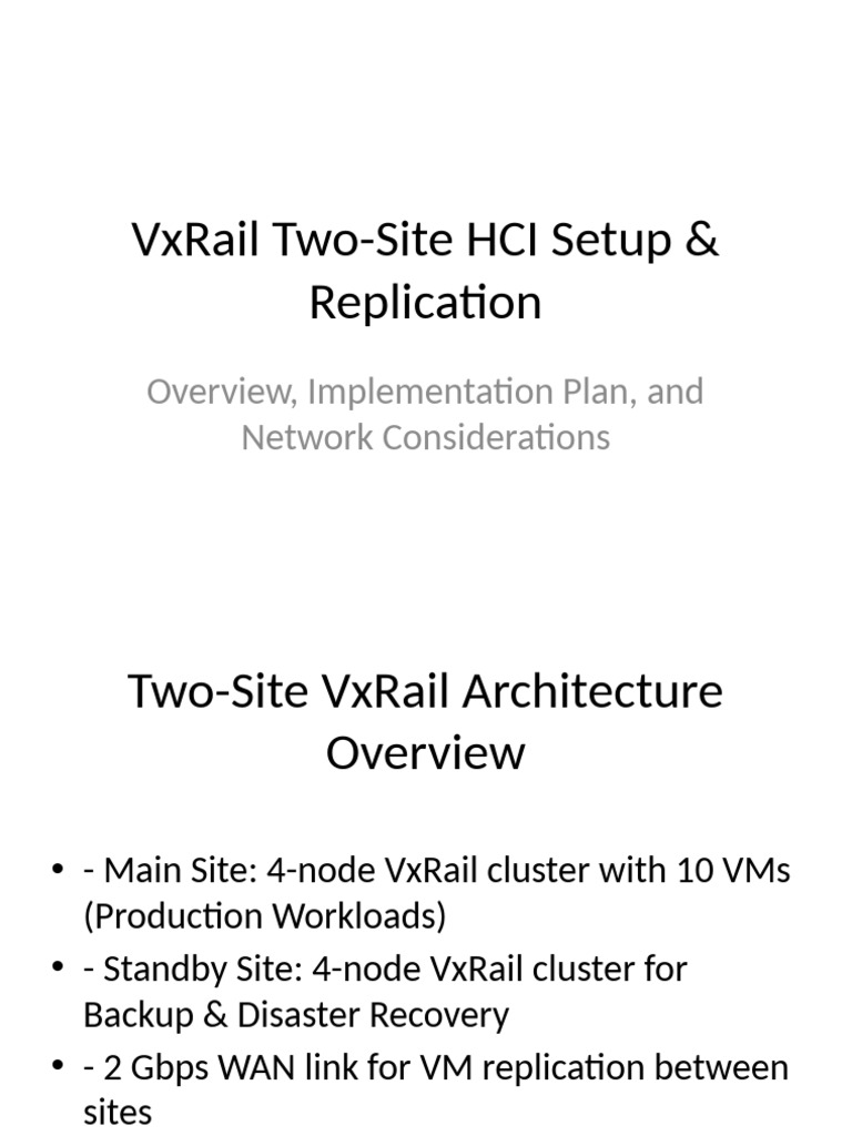 VxRail Two-Site HCI Setup Guide | PDF