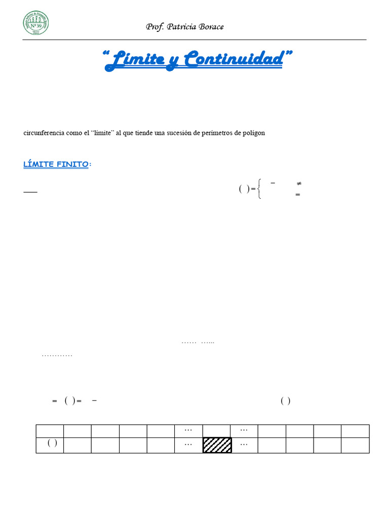 11 - Límite y Continuidad Teoría | PDF | Asíntota | Límite (Matemáticas)