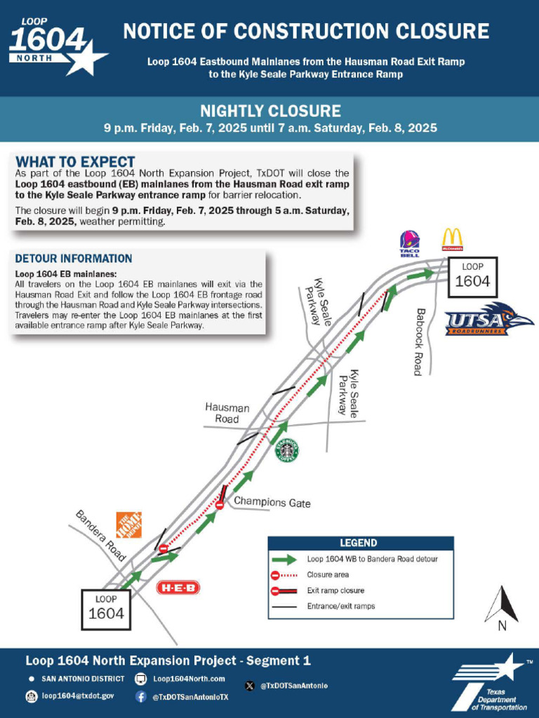 TxDOT Loop 1604 Closures | PDF