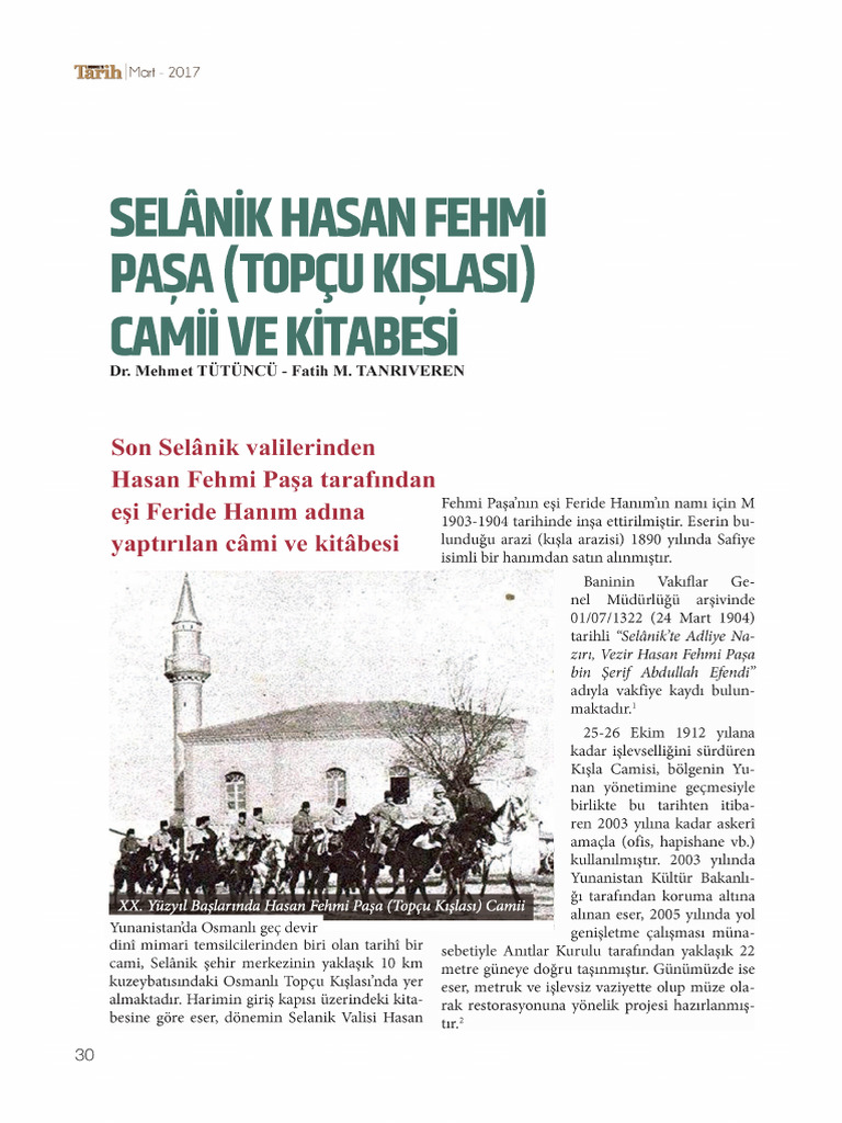 Selanik Hasan Fehmi Paşa Camii | PDF