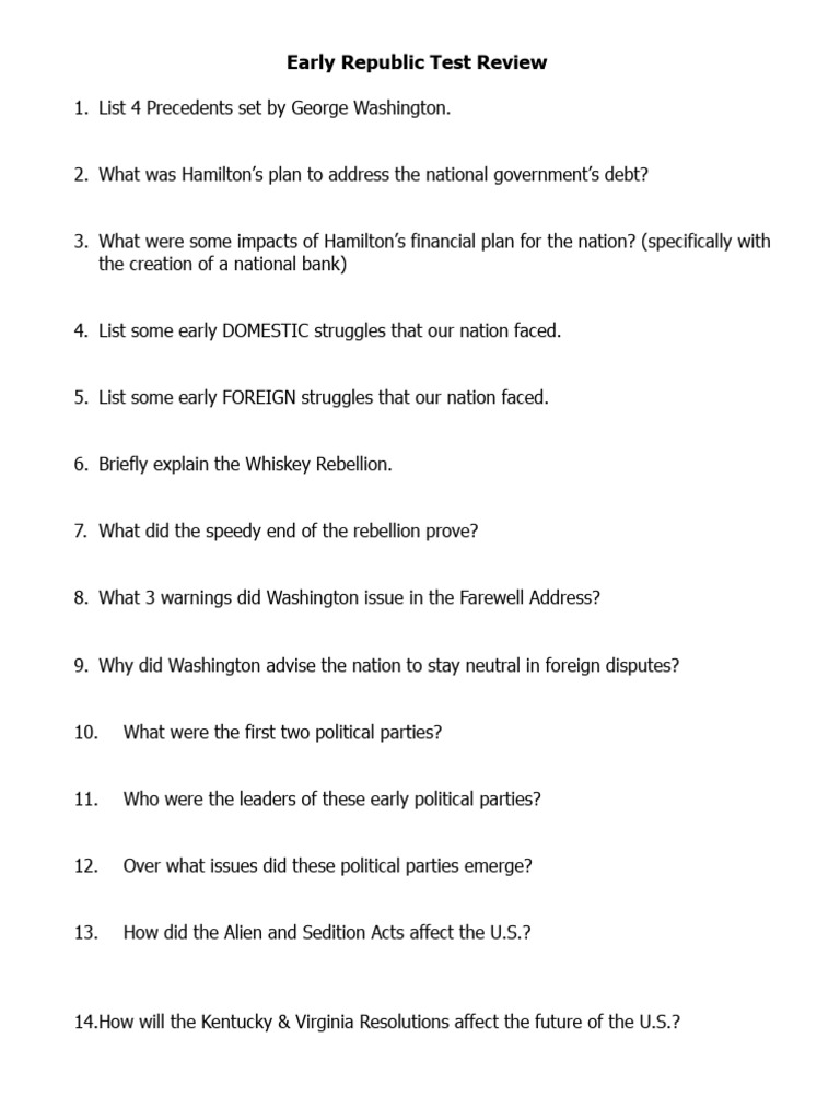 Early Republic Review | PDF