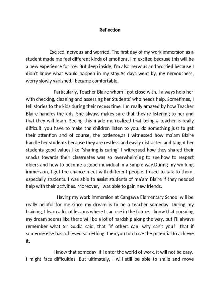 Reflection-WPS Office | PDF | Teachers | Psychology