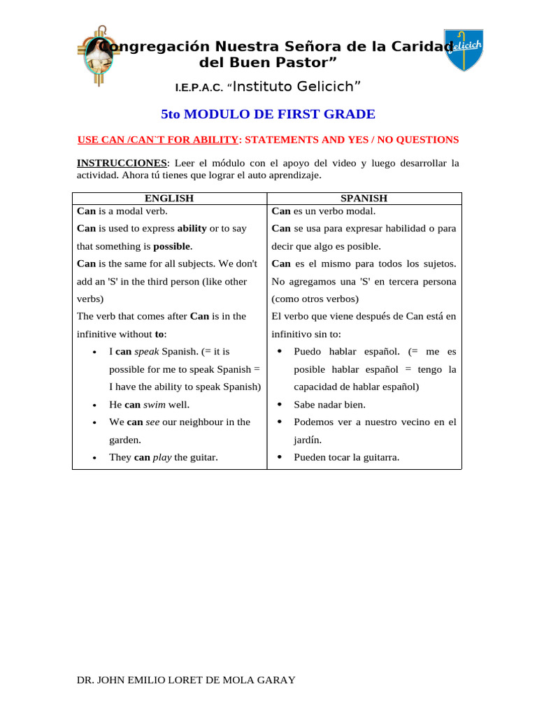 5to Modulo de Aprendizaje First Grade | PDF | Lingüística