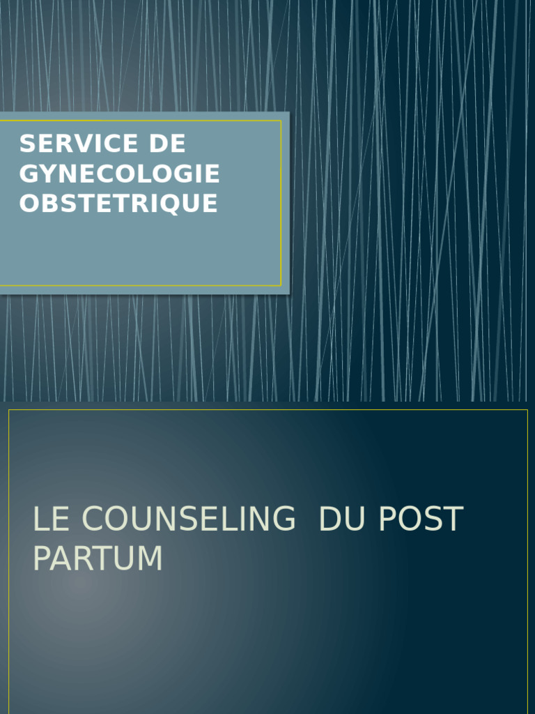 Counseling Post-Partum : Guide Complet | PDF | Allaitement | Post-partum