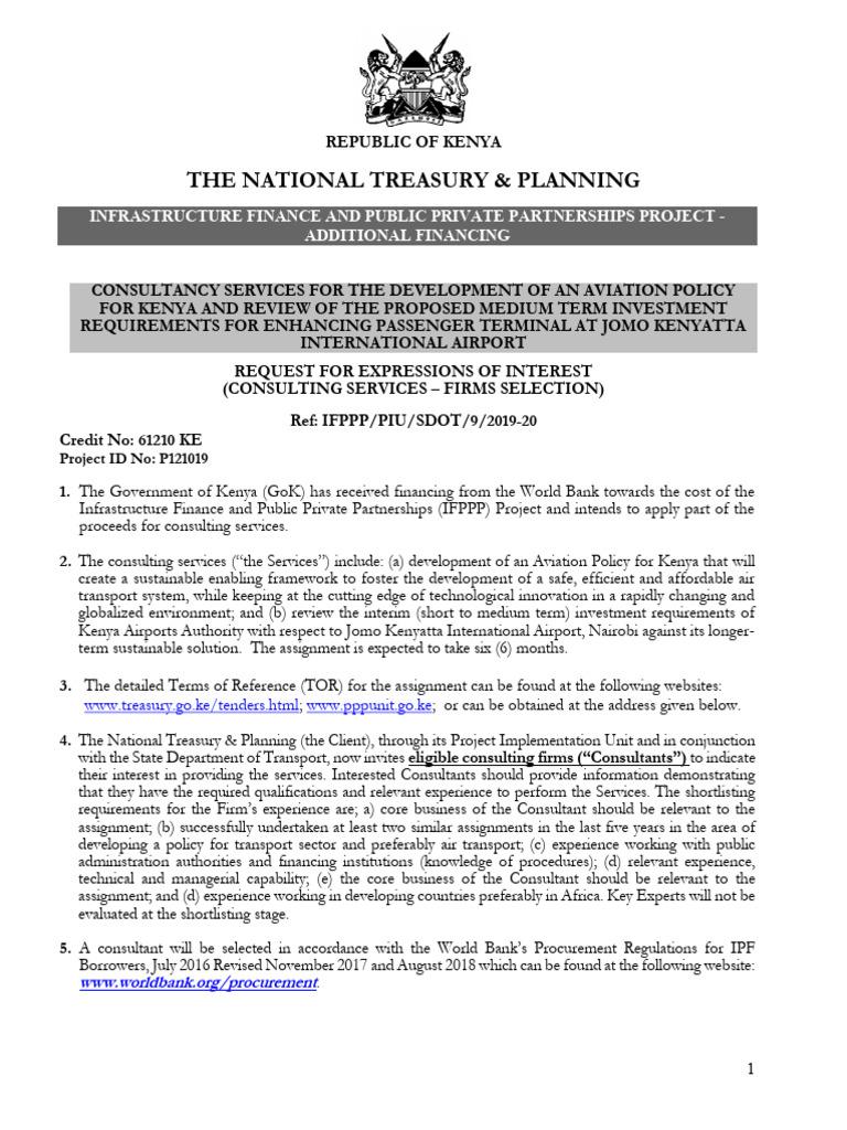 Reoi Ifppp Piu Sdot 9 2019 20 | PDF | Economies | Kenya