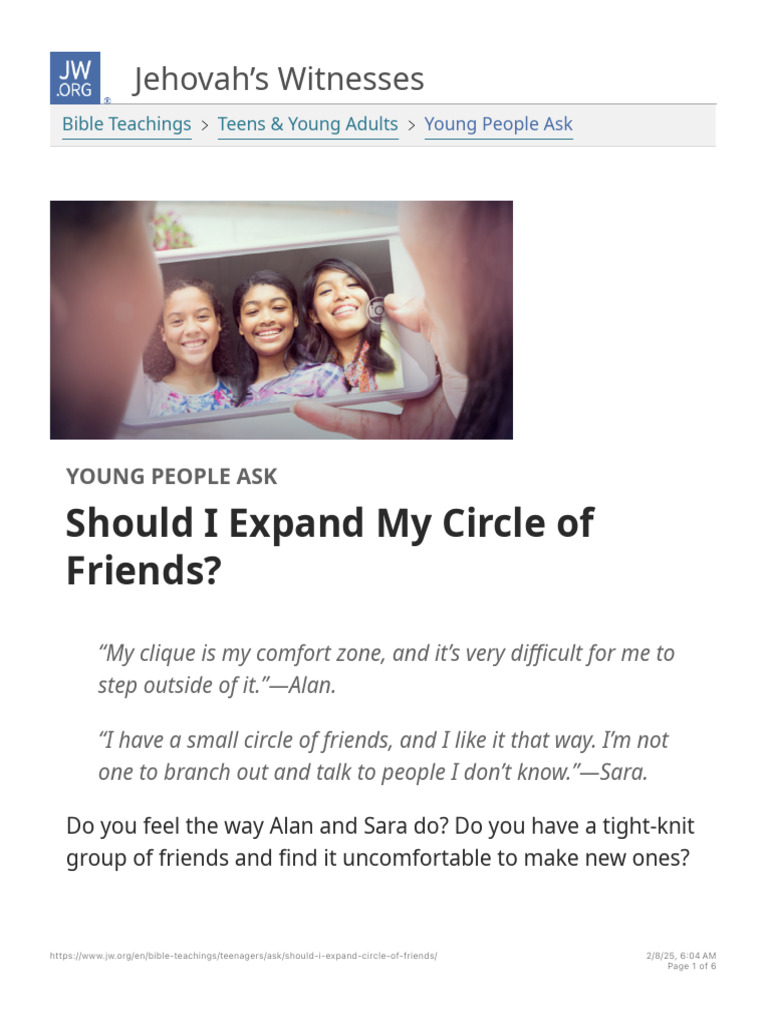Should I Expand My Circle of Friends? - Young People Ask | PDF