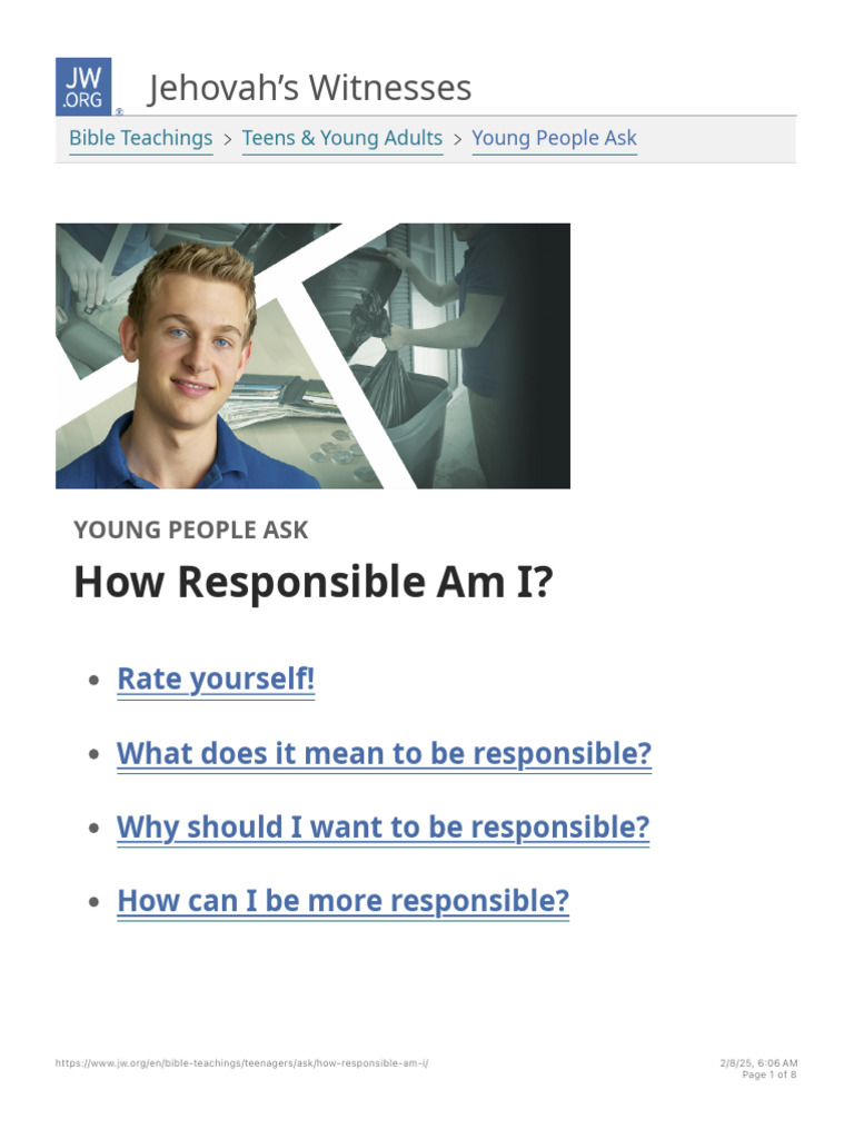 How Responsible Am I? - Young People Ask | PDF