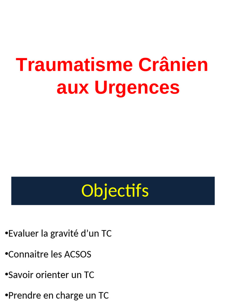 Traumatisme Cranien | PDF | Traumatisme crânien | Médecine