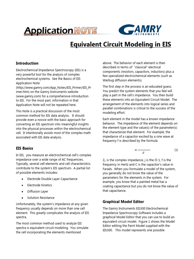 EIS Equivalent Circuit Modeling Guide | PDF | Electrical Impedance ...