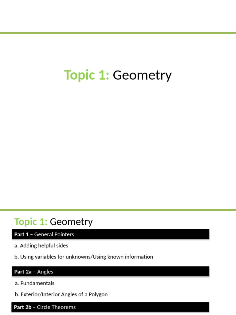 Chapter 1 Geometry Slides | PDF | Circle | Area