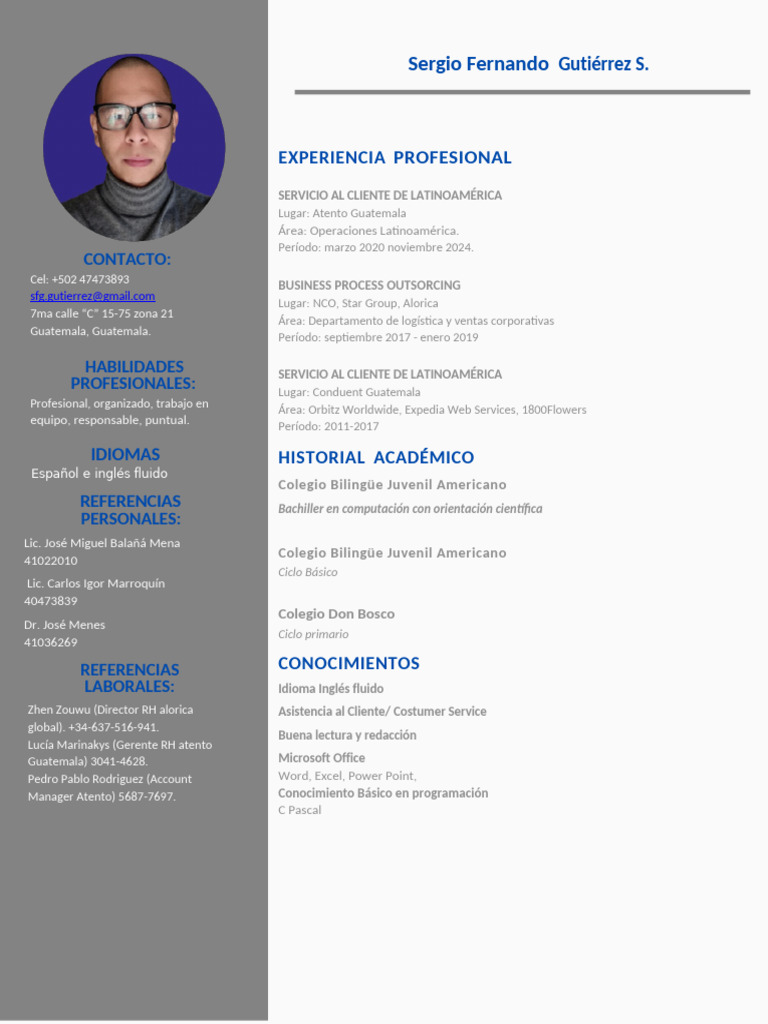 Curriculum Sergio Gutierrez | PDF