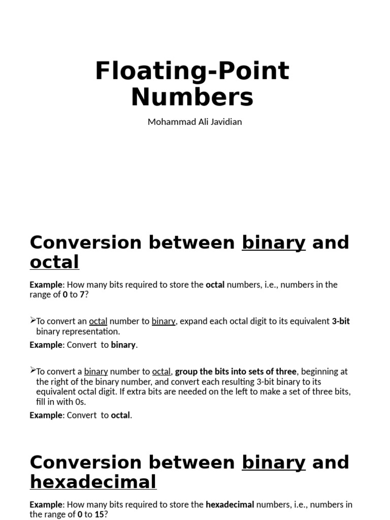 Ch1_floating_point_numbers | PDF | Mathematical Notation | Encodings