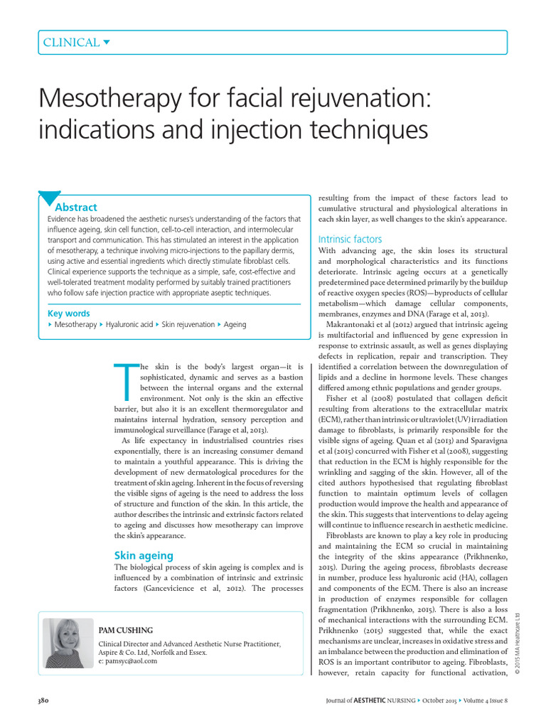 Mesotherapy for facial rejuvenation indications and injections ...