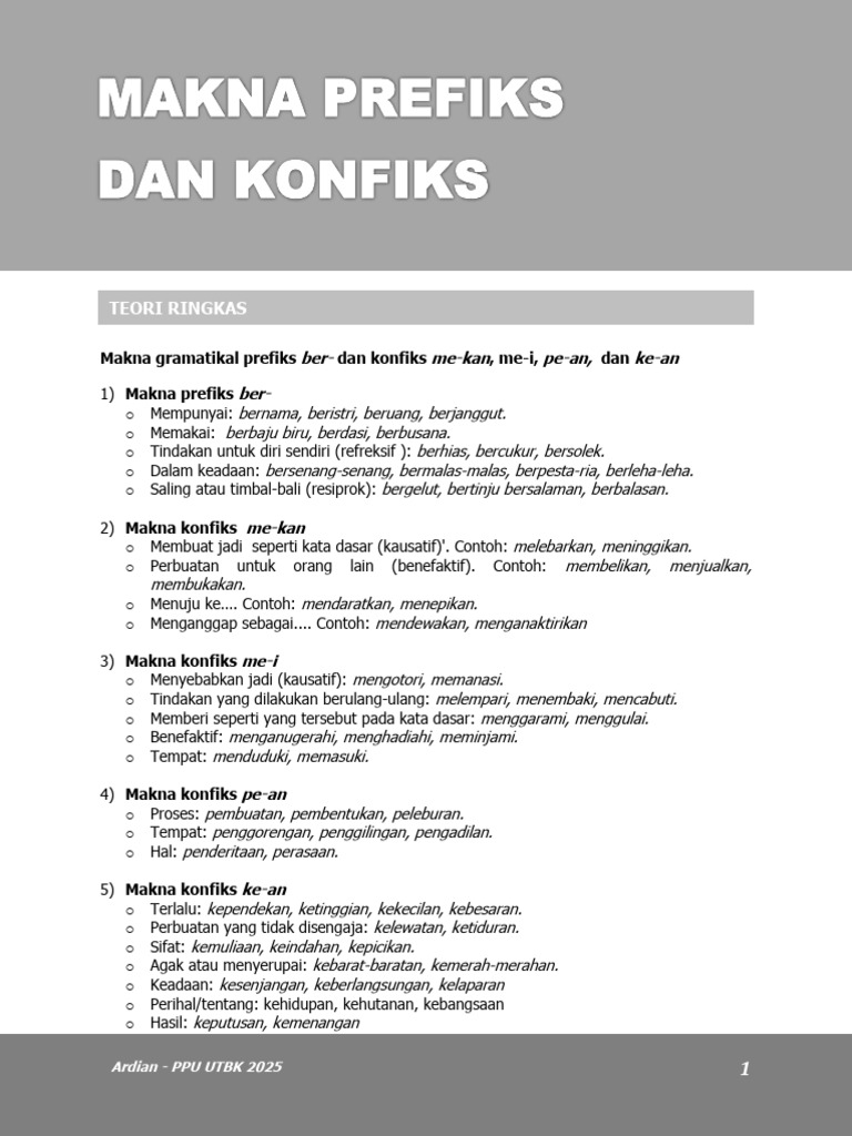 Makna Afiks Dan Konfiks | PDF