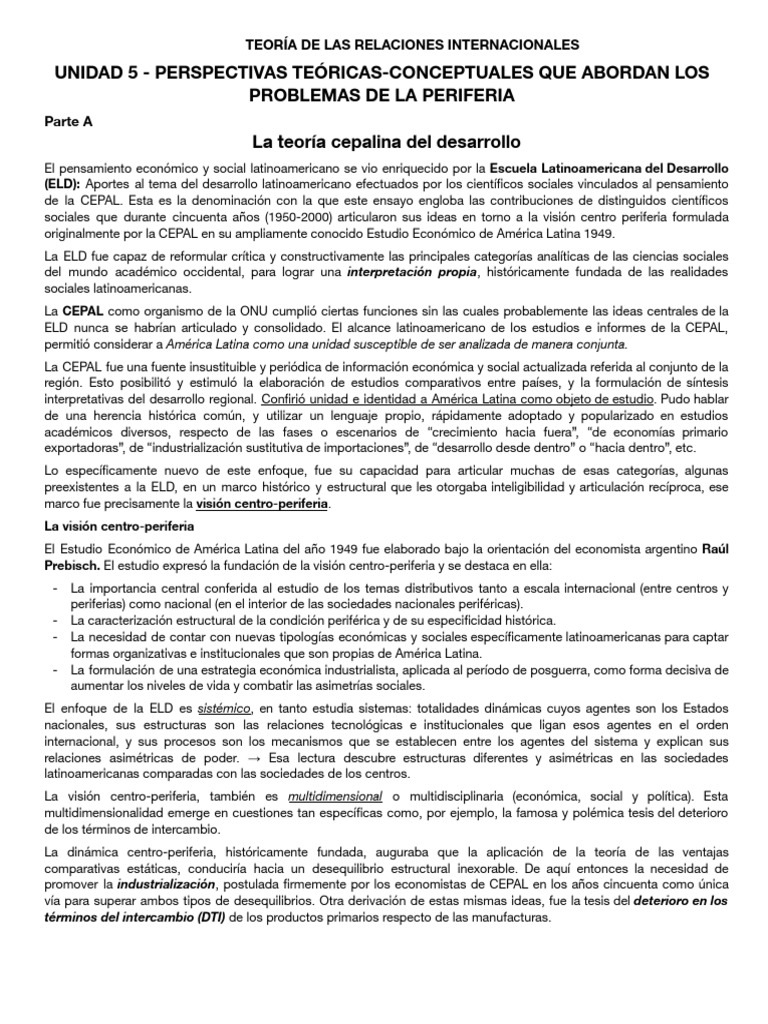 Teoría Cepalina del Desarrollo | PDF | Inflación | Capitalismo