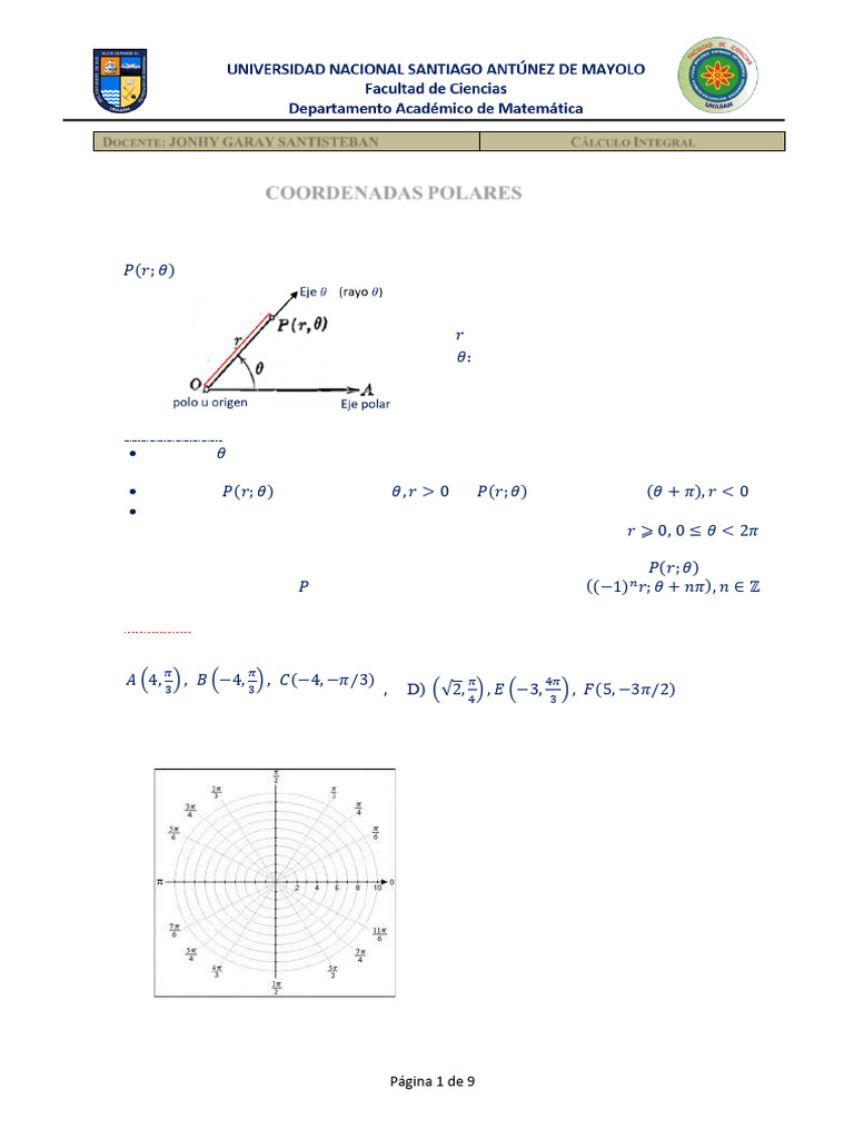 Tema 8 - Coordenadas Polares - 2025-0 | PDF | Geometría Elemental ...