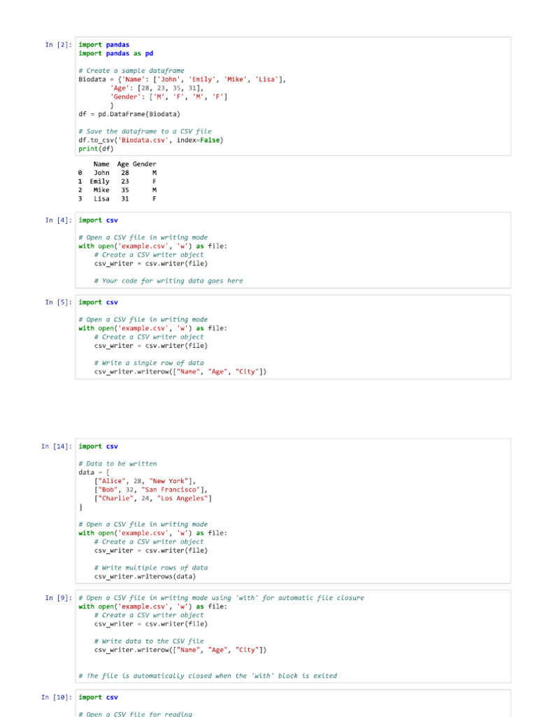 Creating CSV 1 | PDF Creating CSV 1 | PDF