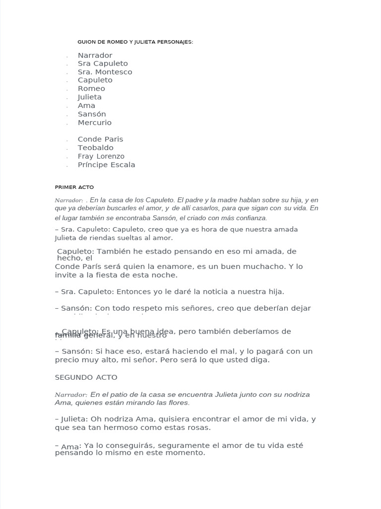 PDF Guion de Romeo y Julieta Compress | PDF | Romeo y Julieta | Tragedias de Shakespeare