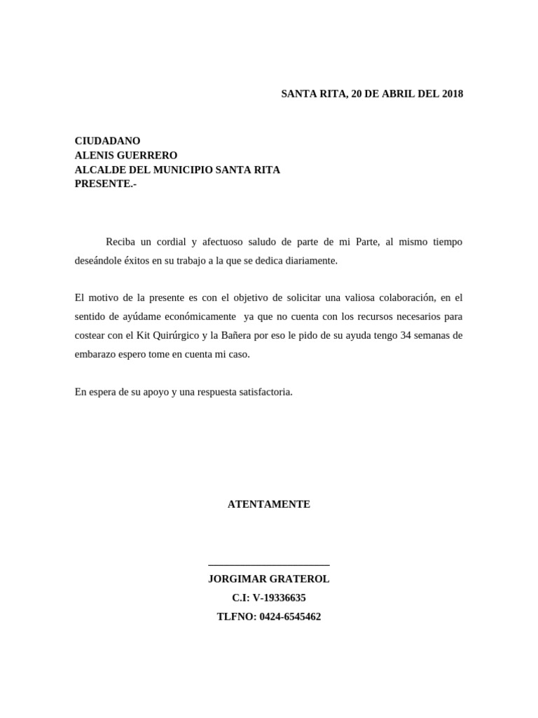 Carta de Ayuda | PDF