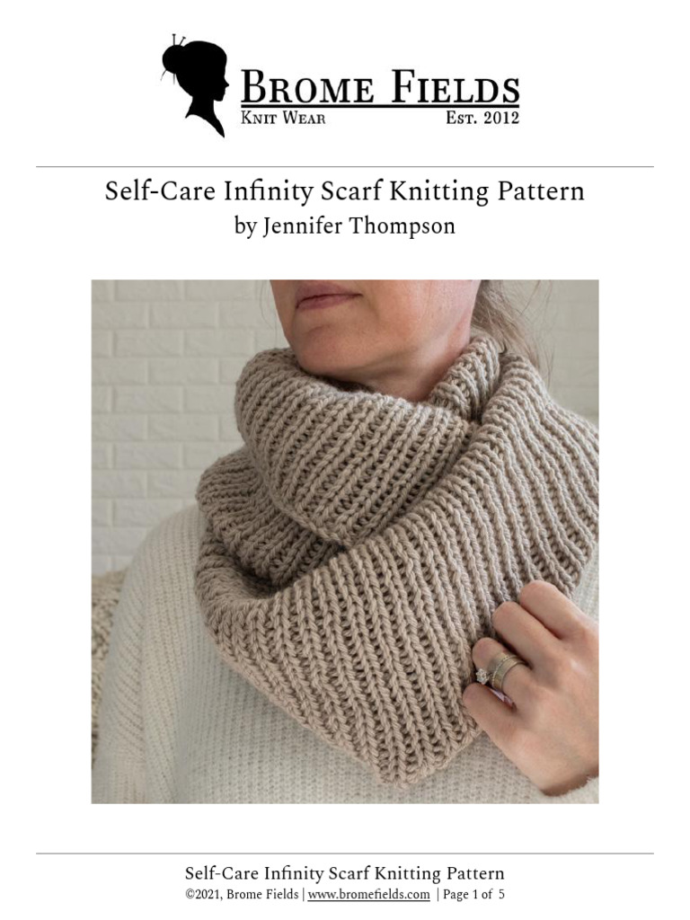 Self Care Infinity Scarf Knitting Pattern v1 | PDF | Knitting ...