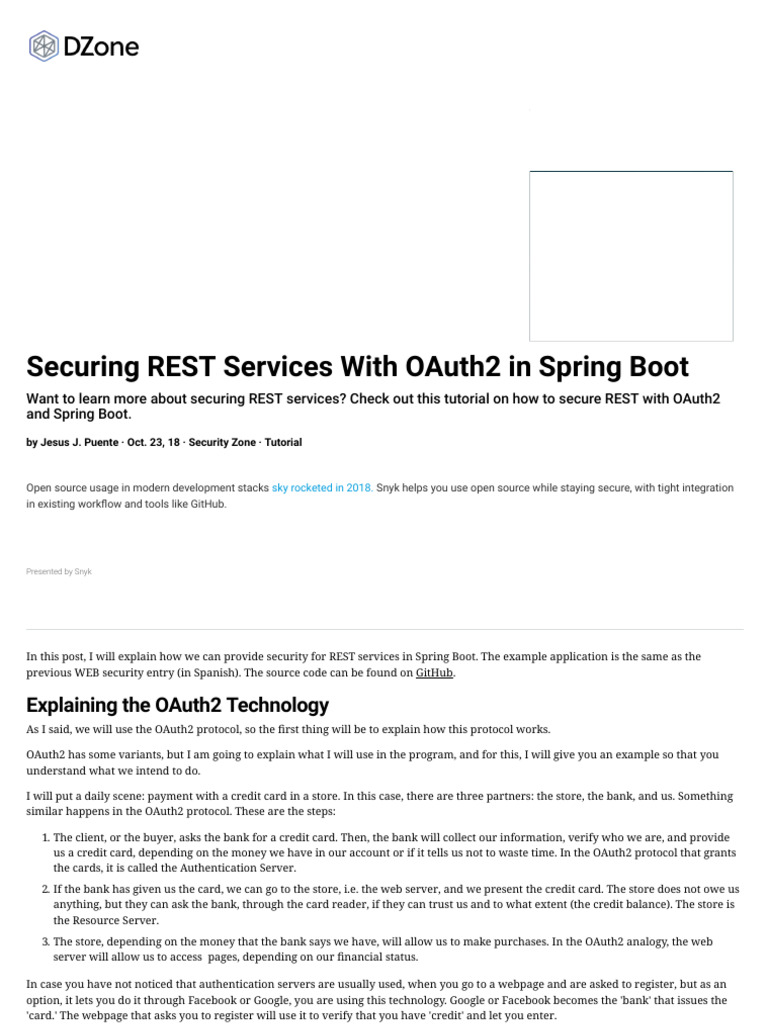 Secure REST with OAuth2 & Spring Boot | PDF | Security | Computer Security