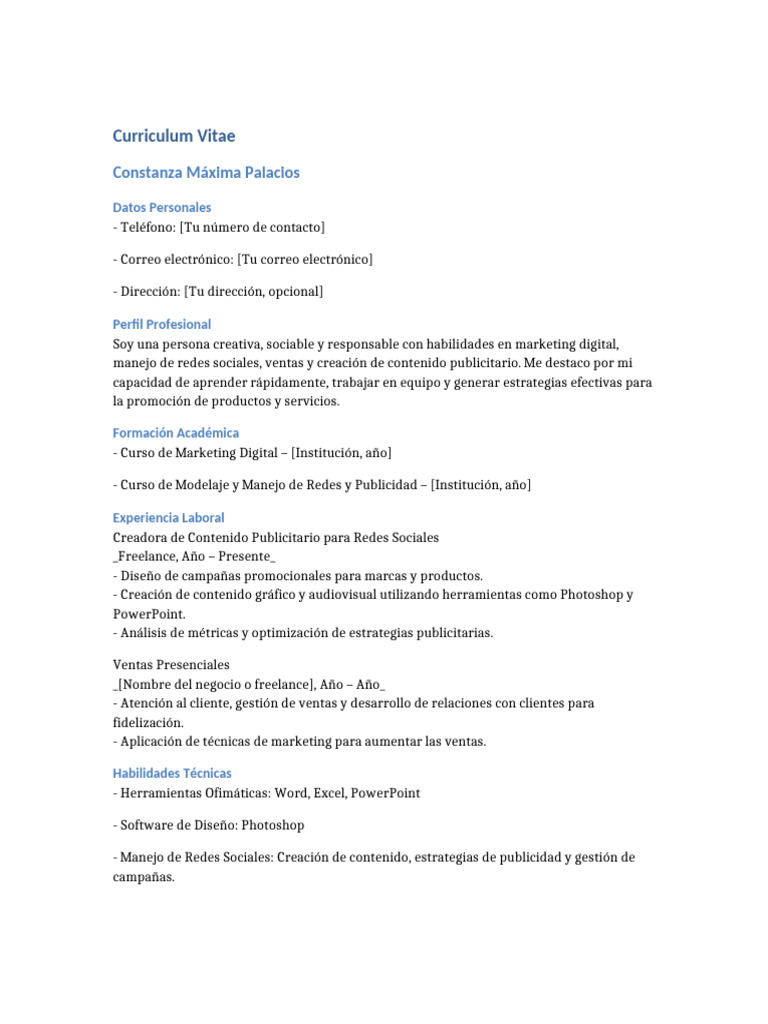 CV_Constanza_Maxima_Palacios (1) | PDF