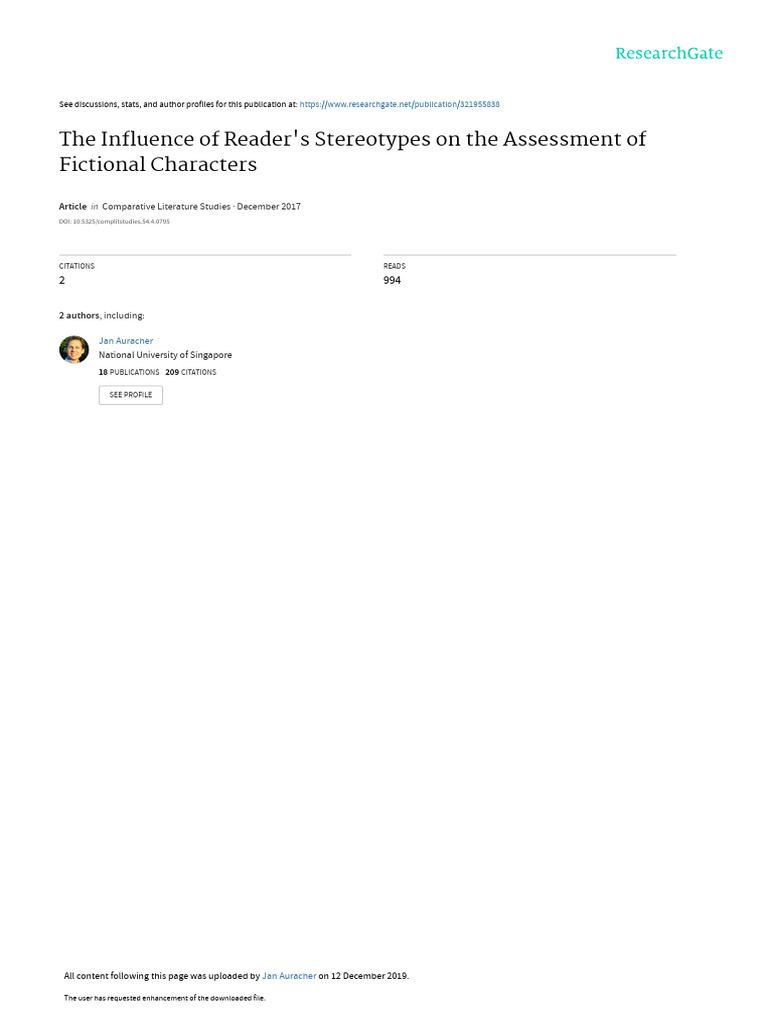 the influence of reader’s stereotypes on the | PDF | Stereotypes ...