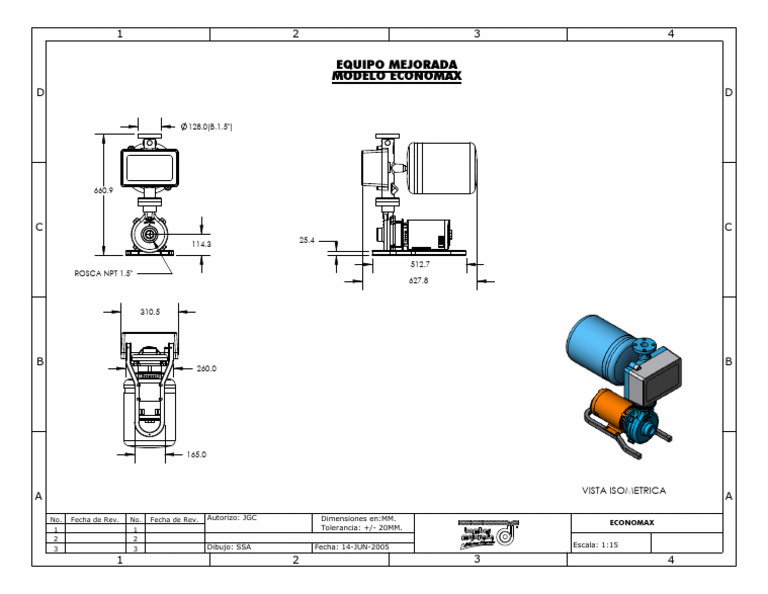 Dimensiones del Equipo Mejorado Economax | PDF