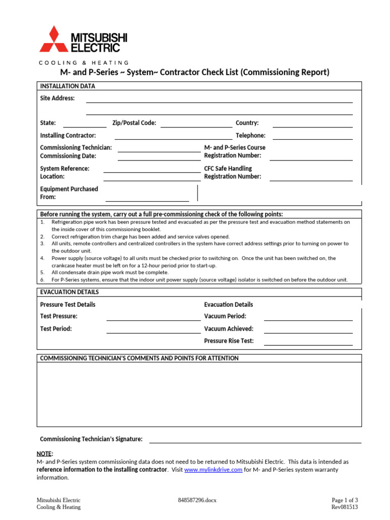 Contractor Commissioning Checklist Pdf Building Engineering Home