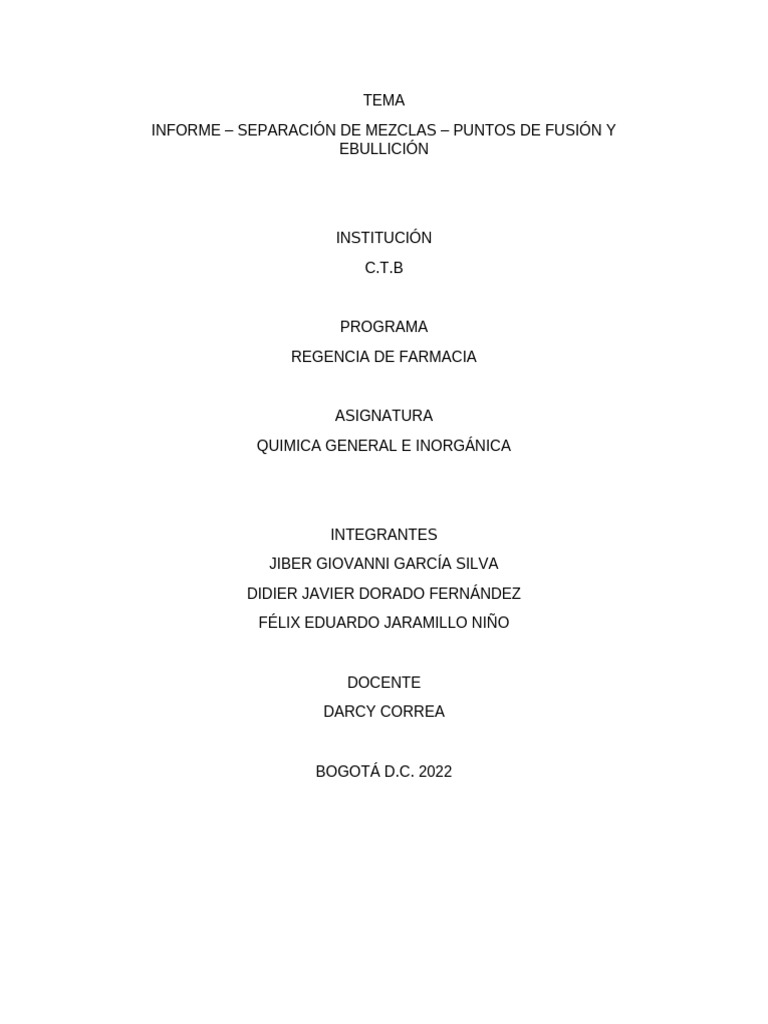 Informe Completo | PDF | Sustancias químicas | Mezcla