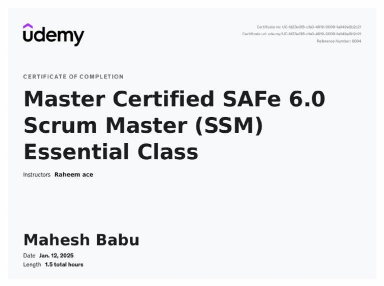 SAFe 6.0 Scrum Master | PDF