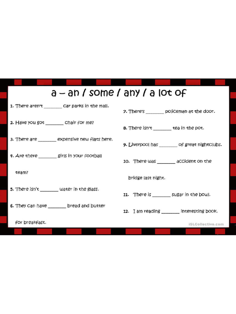 Aan Some Any A Lot of Worksheet Templates Layouts - 116175 - 1 | PDF