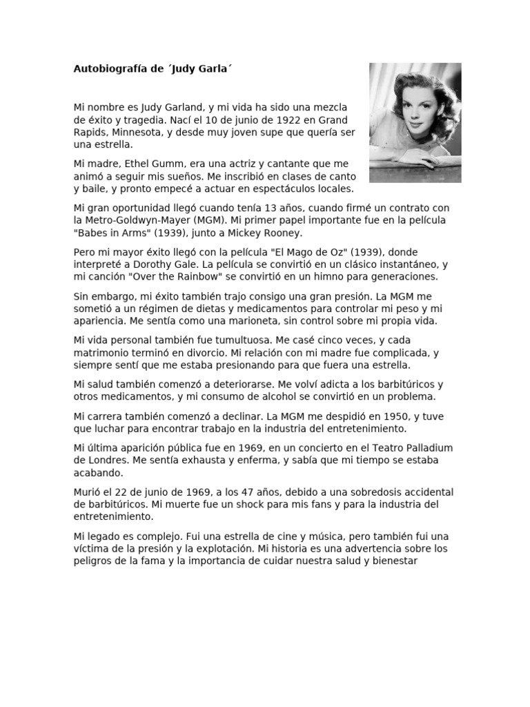 Vida y Legado de Judy Garland | PDF