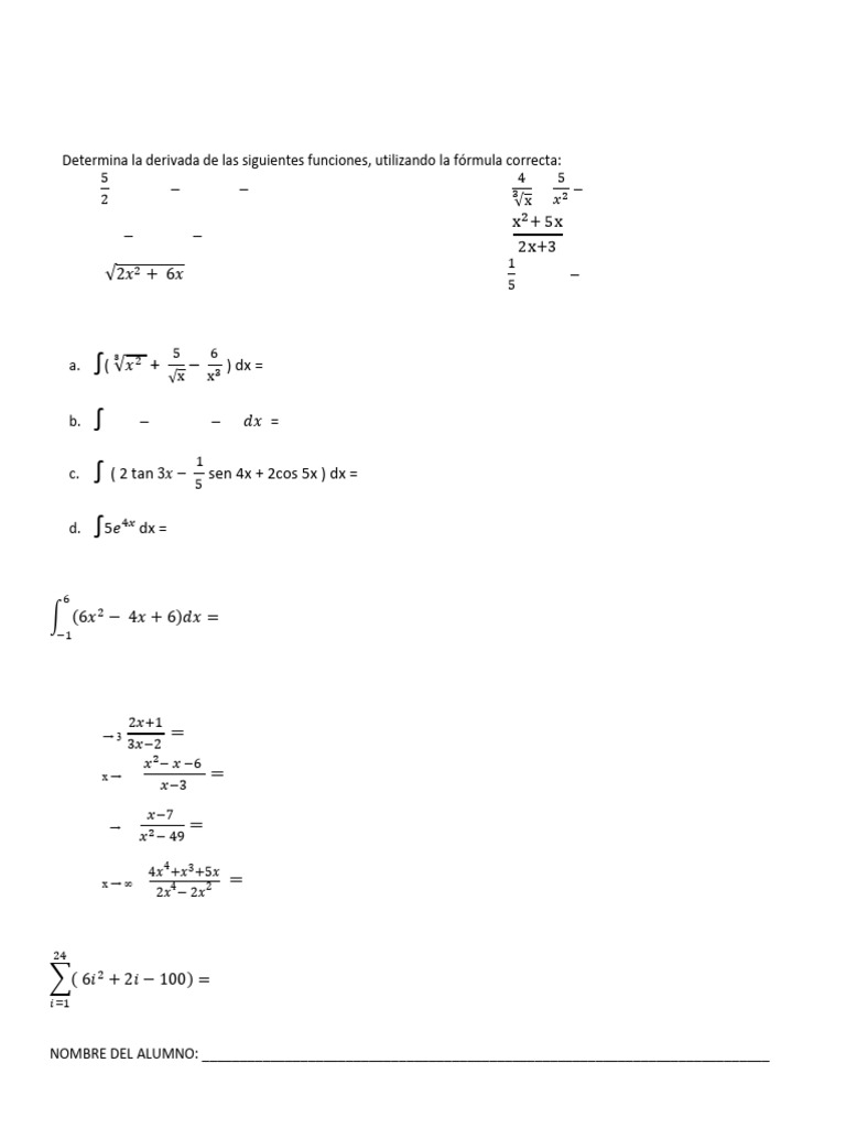 Guia Calculo Dif e Int Quim Bio | PDF | Integral | Álgebra