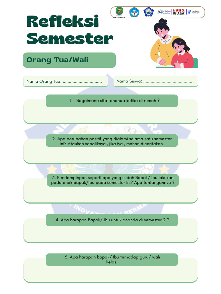 Refleksi Orang Tua Siswa | PDF