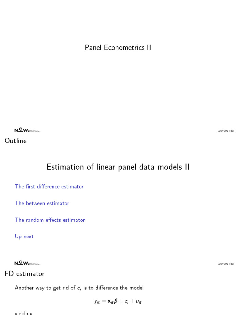 Panel Data II | PDF | Ordinary Least Squares | Econometrics