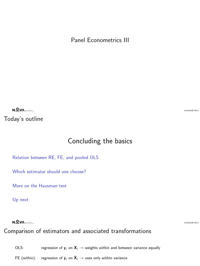 Panel Data III | PDF | Ordinary Least Squares | Econometrics