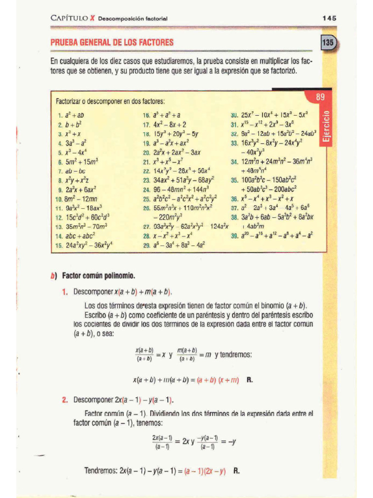 Factorización Baldor | PDF